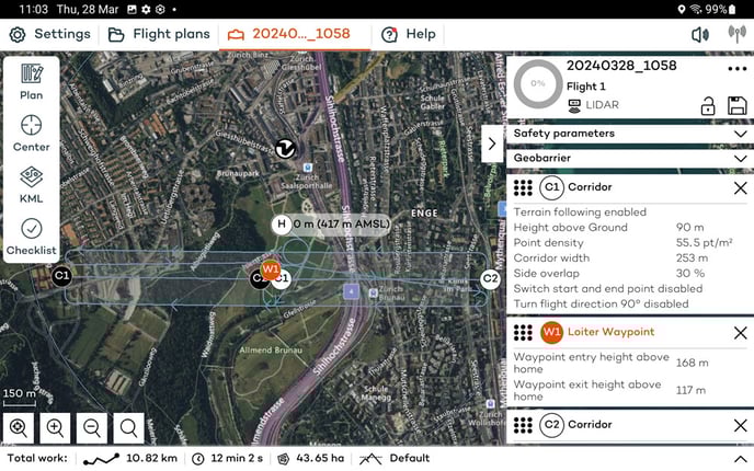 Capturing data with Wingtra LIDAR